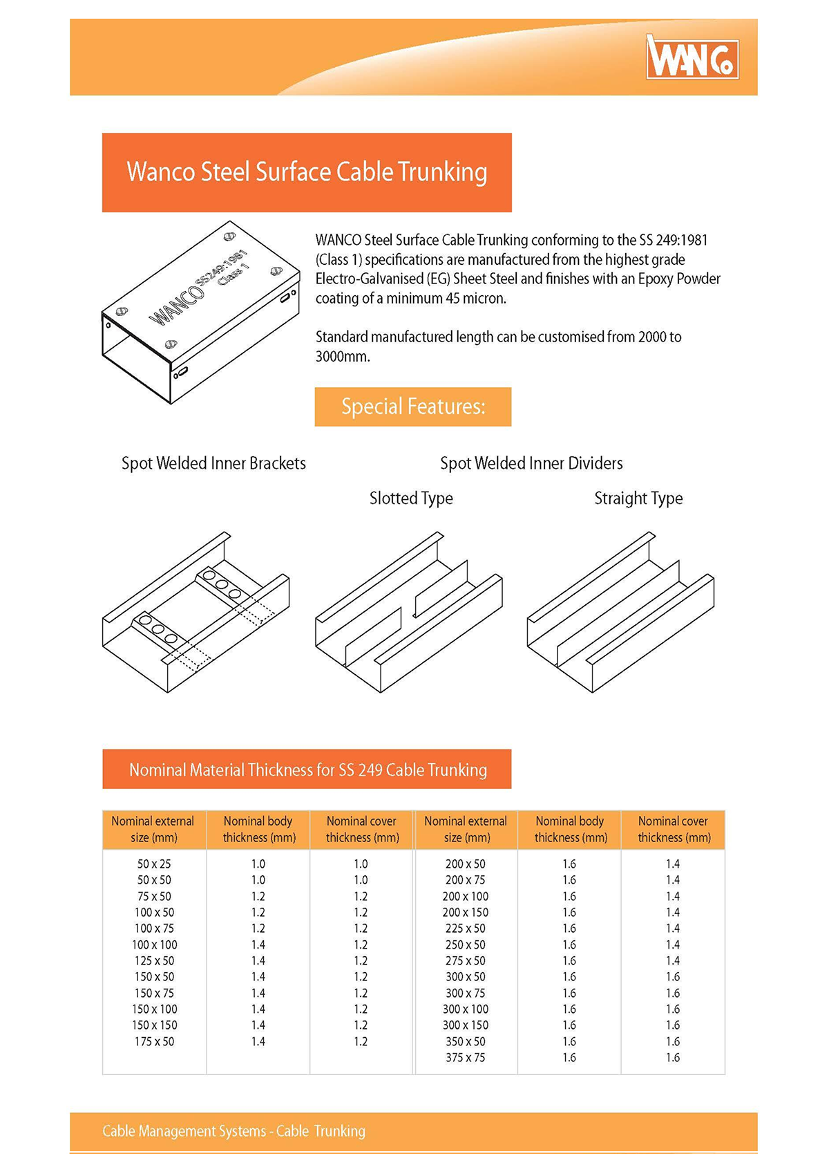 METAL TRUNKING METAL TRUNKING
